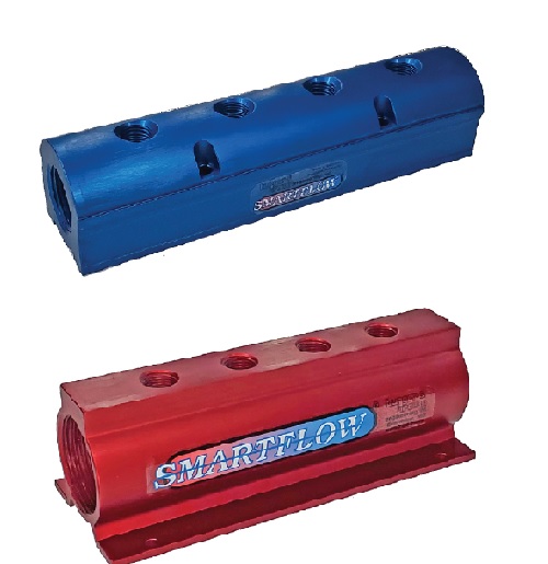 MANIFOLD IN1"NPT OUT 1/4" x 16 BLUE
